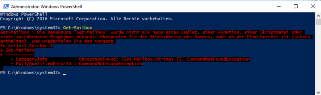 Exchange Management Shell in PowerShell ISE laden - Orange-Fox